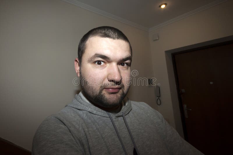 Portrait of Handsome Bearded Dangerous Man Stock Image - Image of look ...