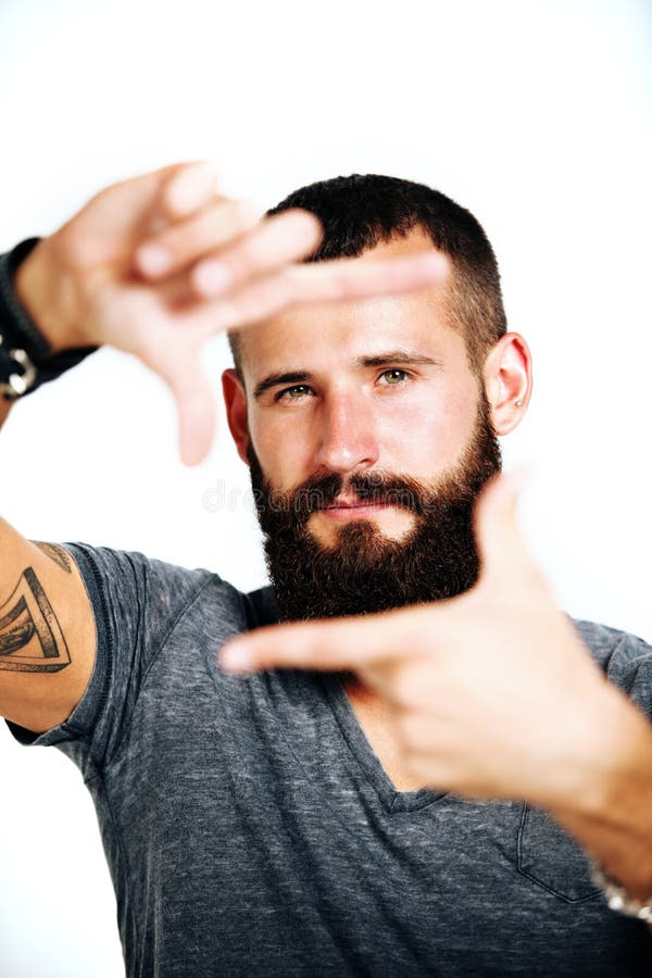 Portrait of Handsome Bearded Man Stock Image - Image of face, adult ...