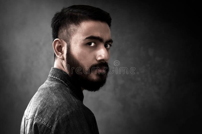 Portrait of Handsome Bearded Man Stock Image - Image of face, lifestyle ...