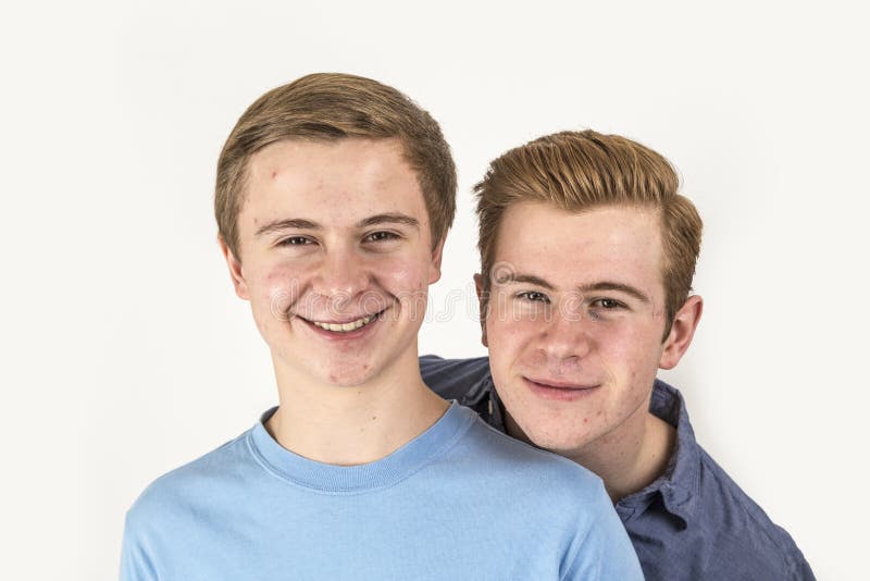 Portrait of Handsome Brothers Stock Image - Image of lifestyle, look ...