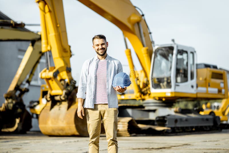 Builder at the Shop with Heavy Machinery Stock Photo - Image of ...