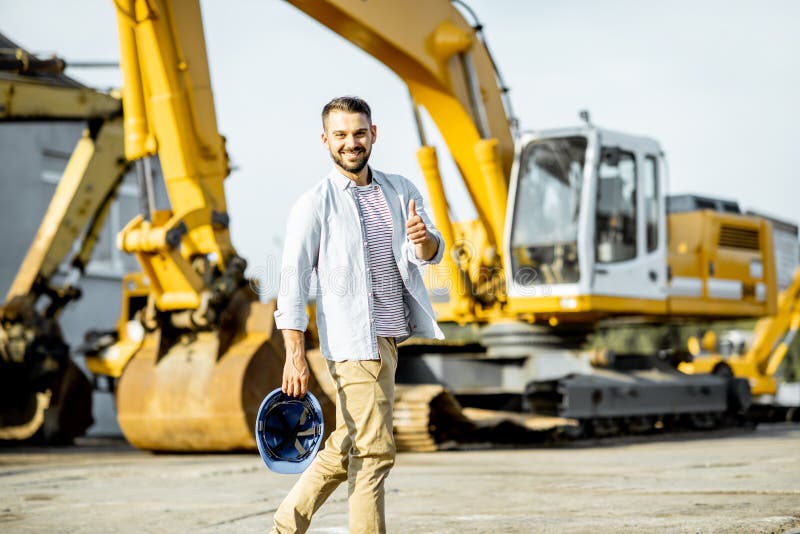 Builder at the Shop with Heavy Machinery Stock Image - Image of ...