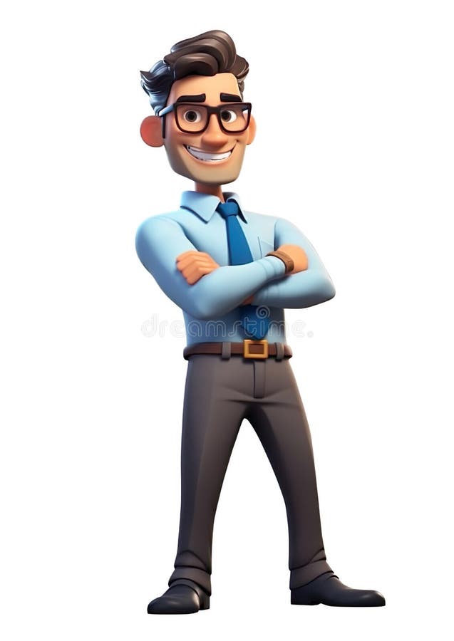 Portrait of a Handsome Cartoon Character. 3d Illustration Stock ...