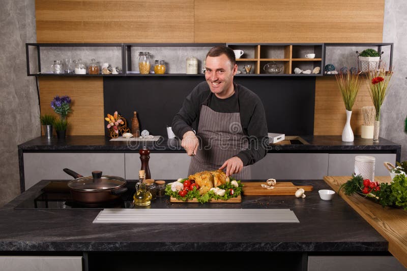 Portrait of handsome cook stock photo. Image of baked - 146753992