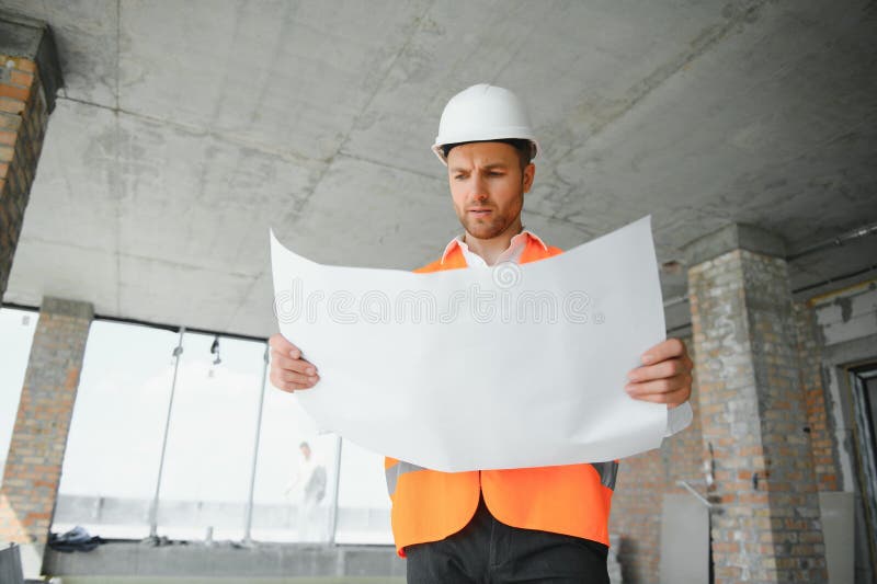 Portrait of an Handsome Engineer. Stock Photo - Image of contractor ...