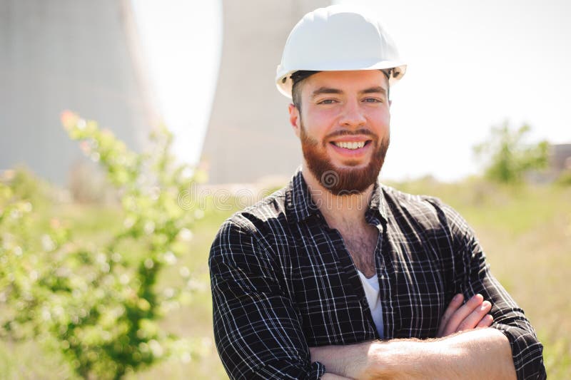 Portrait of an Handsome Engineer. Portrait of a Beautiful Engineer at ...