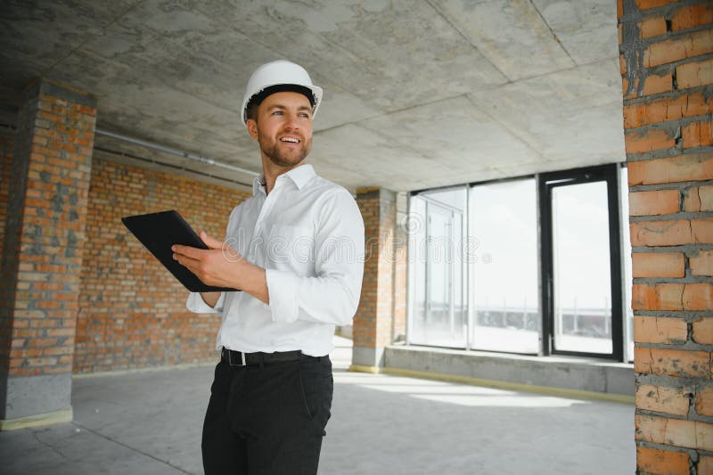 Portrait of an Handsome Engineer. Stock Photo - Image of upkeep, worker ...