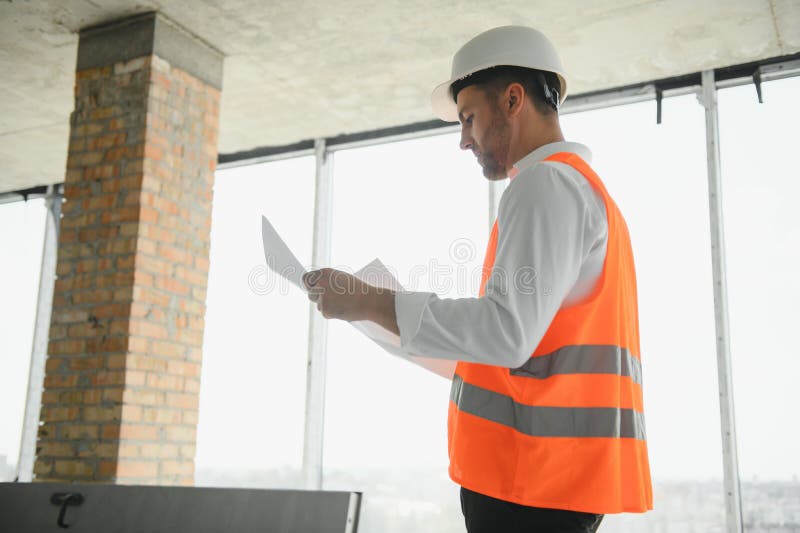 Portrait of an Handsome Engineer. Stock Photo - Image of heavy ...