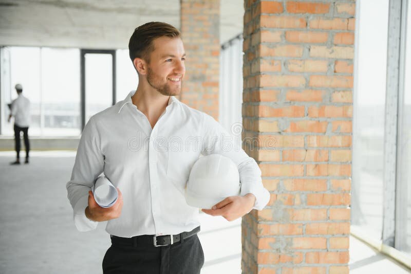 Portrait of an Handsome Engineer. Stock Image - Image of mechanical ...