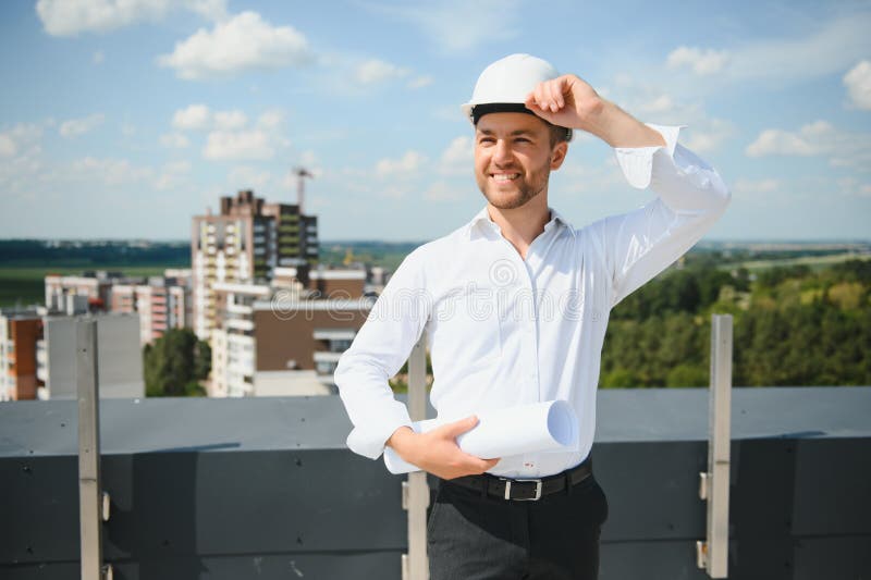 Portrait of an Handsome Engineer. Stock Photo - Image of work, person ...