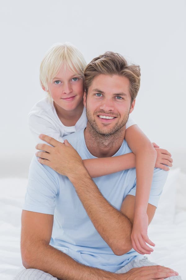 Portrait of Handsome Father with Son Stock Photo - Image of handsome ...