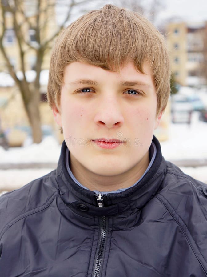 Portrait of a Young Guy in a Jacket Stock Image - Image of blond ...