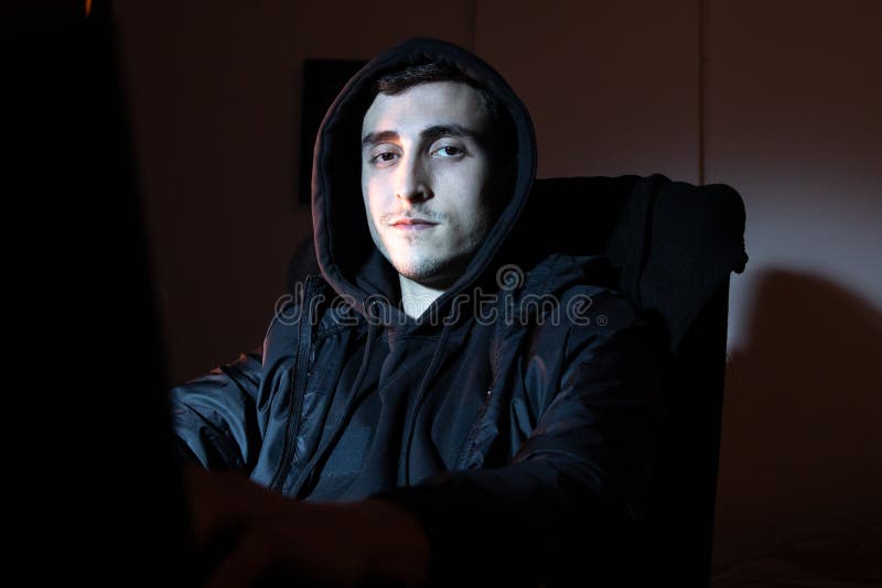 Portrait of Handsome Hacker at Work Stock Photo - Image of cyberattack ...