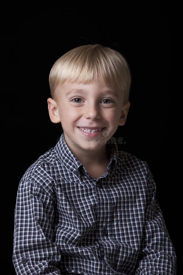 Portrait of Handsome Little Boy in Studio Stock Photo - Image of ...