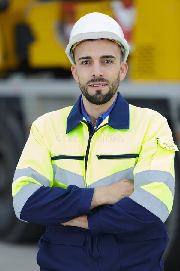 Portrait Handsome Male Engineer Stock Photo - Image of happy, worker ...