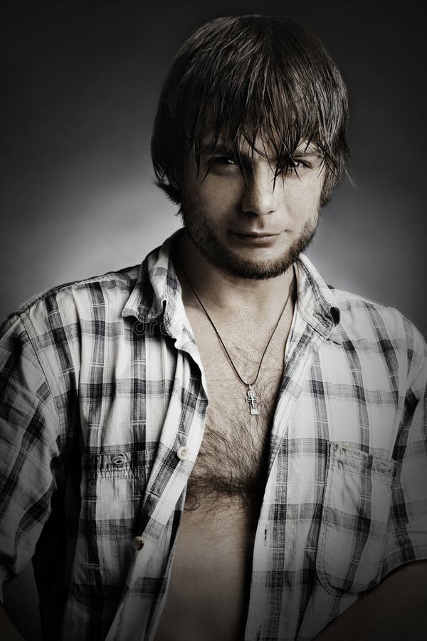 Portrait of handsome man stock image. Image of bristly - 29639375