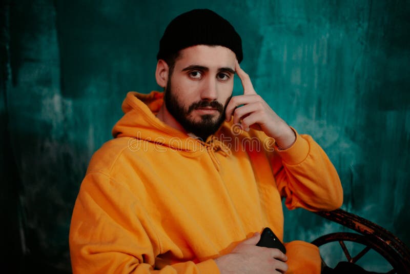 Portrait of Handsome Man with Beard. Close-up Stock Photo - Image of ...