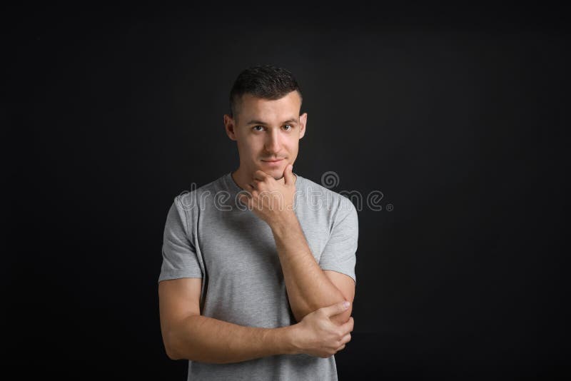 Portrait of Handsome Man on Background Stock Photo - Image of happy ...