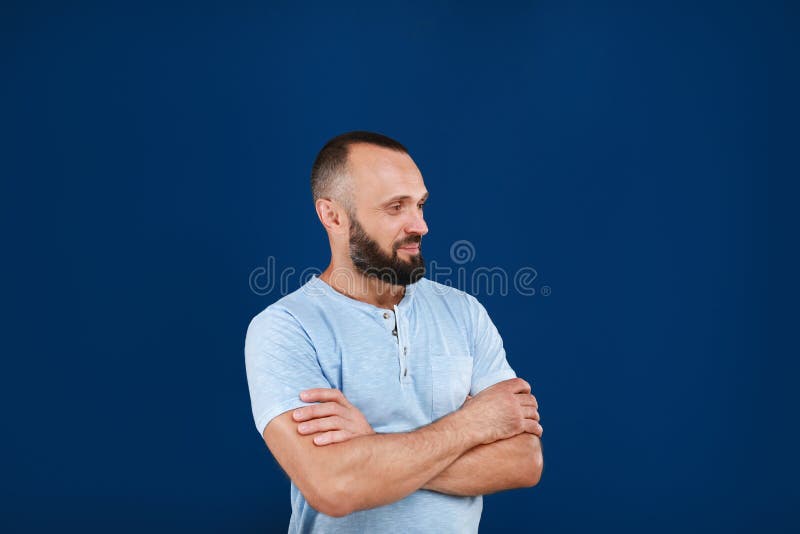 Portrait of Handsome Man on Background Stock Image - Image of dark ...