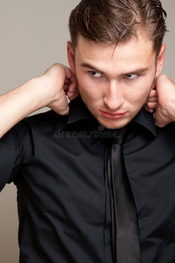 Portrait Handsome Man Dressing Up Stock Photo - Image of fashion ...