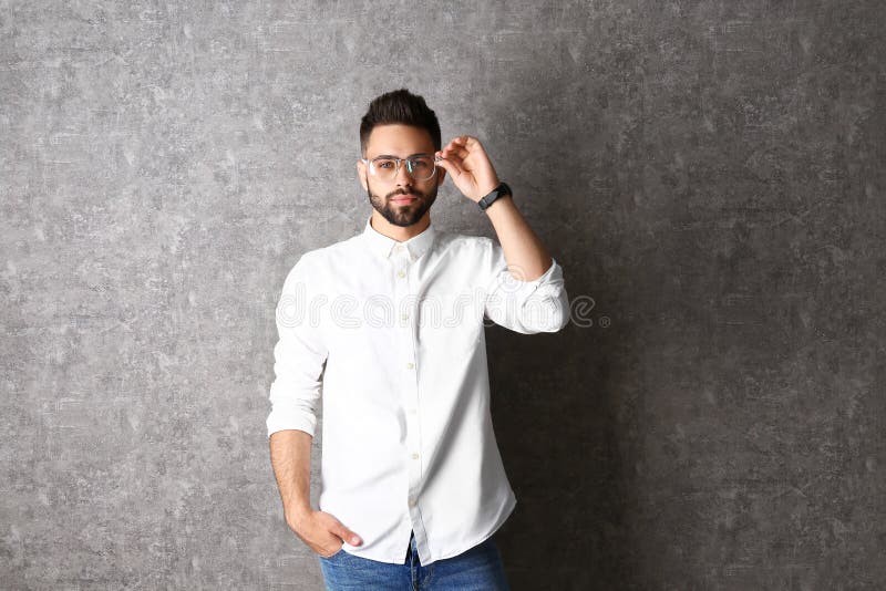 Portrait Of Handsome Man Lying On Large Bed Stock Image Image Of