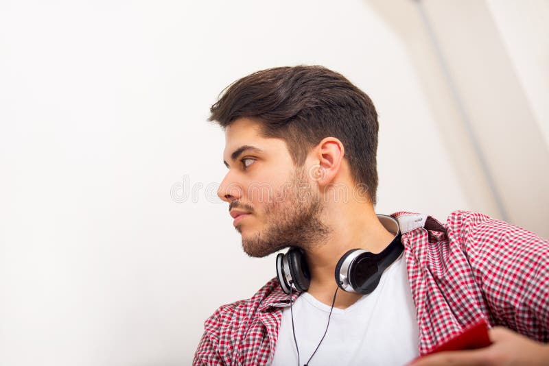 Portrait of a Handsome Man with Headset Stock Photo - Image of ...