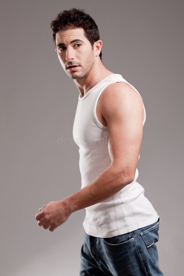 Portrait of a Handsome Man Looking Left Side Stock Photo - Image of ...