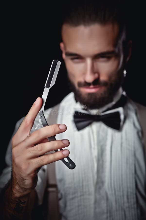 Portrait of Handsome Man Posing for Photographer in Studio, Dangerous ...