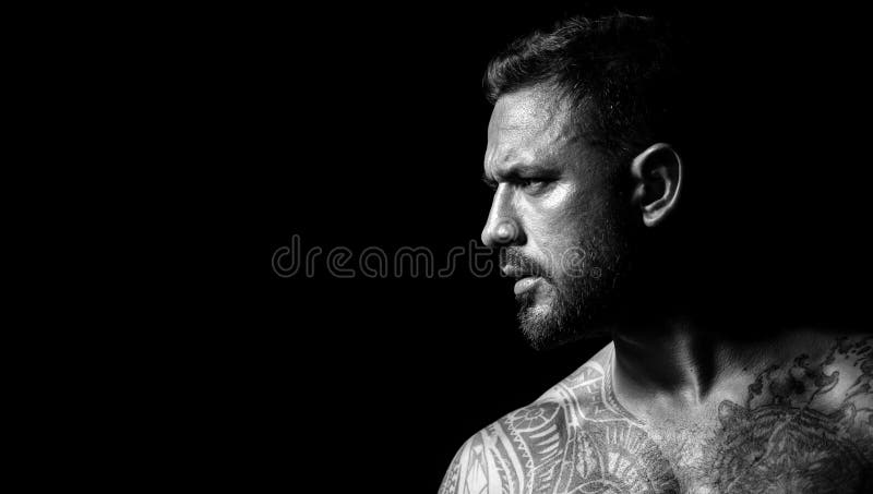 Portrait of Handsome Man with Serious Face. Closeup Portrait of Guy ...