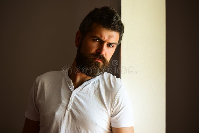 Portrait of Handsome Man. Shadow Male Face. Stock Photo - Image of ...