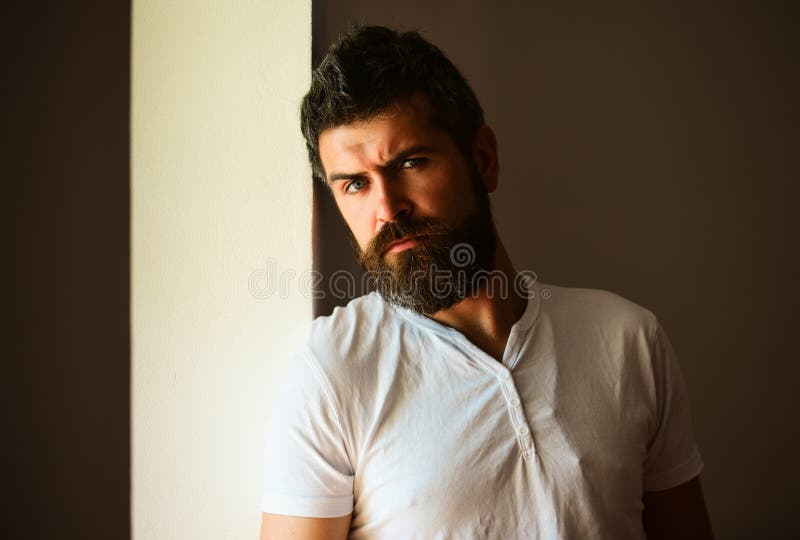 Portrait of Handsome Man. Shadow Male Face. Stock Photo - Image of ...