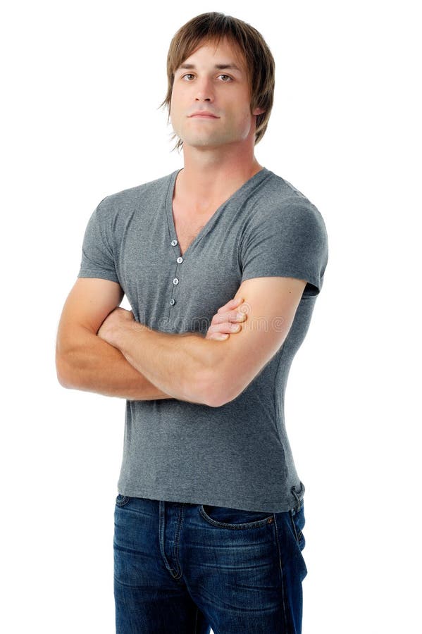 Portrait of a Handsome Man in Studio Stock Image - Image of isolated ...