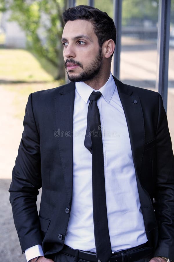 Portrait of a Handsome Man in Suit Stock Photo - Image of handsome ...