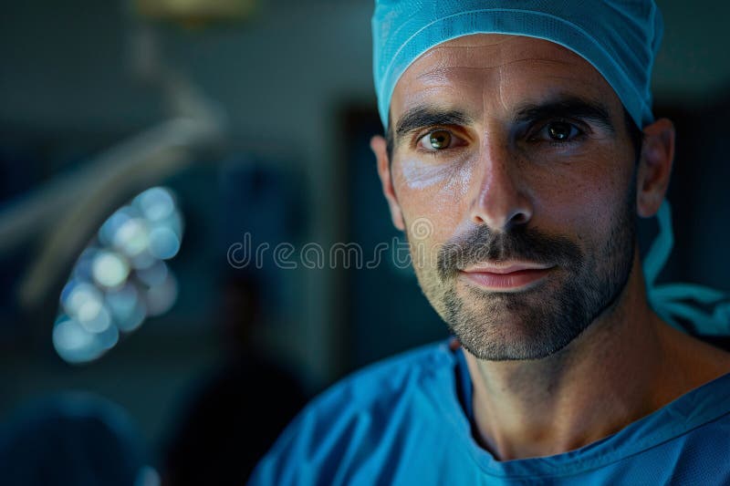 Portrait of Handsome Man Surgeon in Modern Operating Room with Copy ...