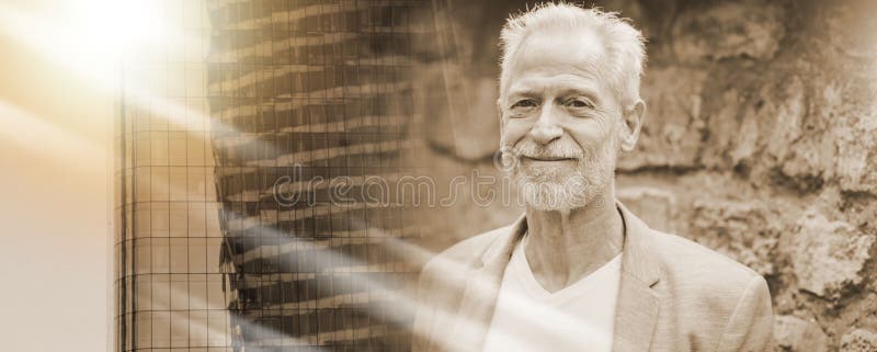 Portrait of Handsome Mature Man Multiple Exposure Stock Image - Image ...