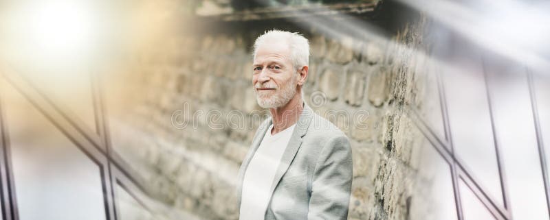 Portrait of Handsome Mature Man Multiple Exposure Stock Photo - Image ...