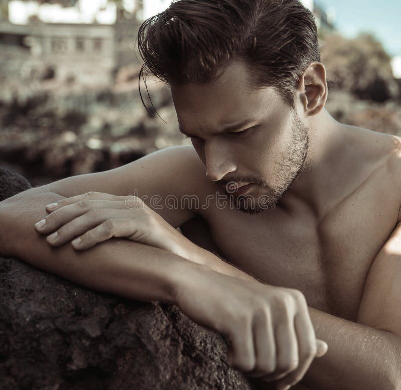 Portrait of a Handsome, Muscular Man Stock Photo - Image of athletic ...