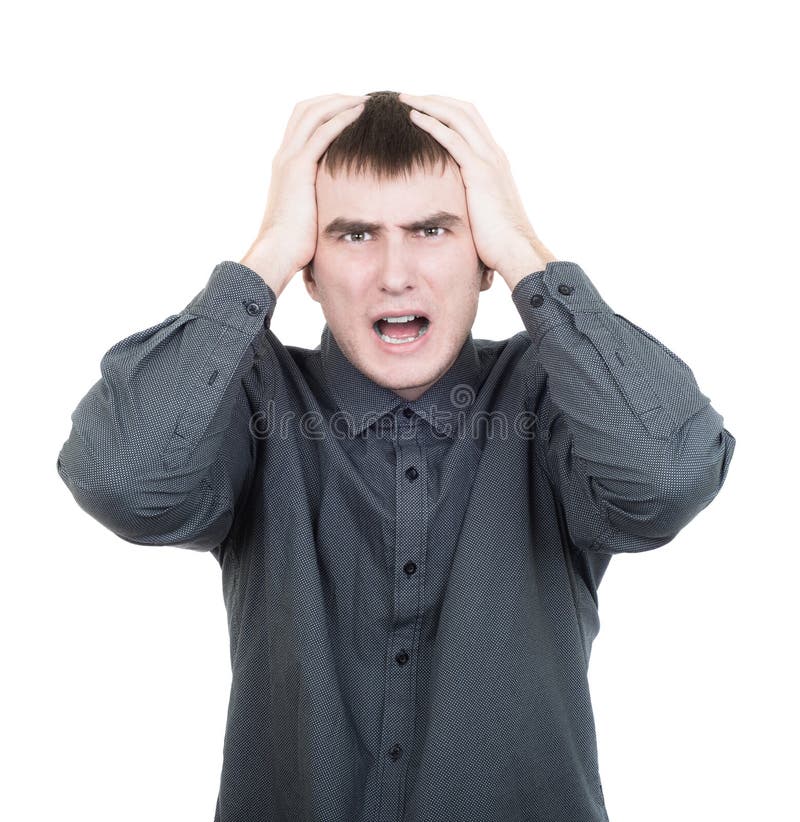 Portrait of Handsome Panicking Guy Stock Photo - Image of attractive ...