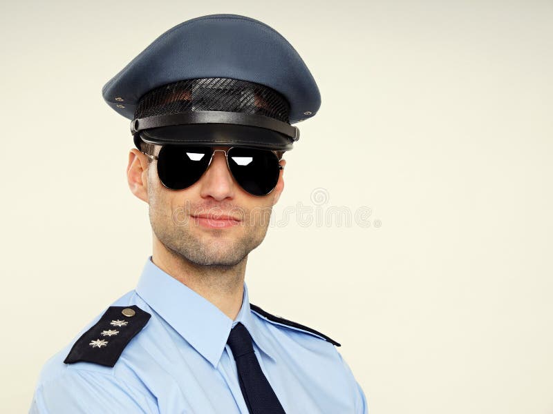 Portrait of Handsome Policeman Stock Photo - Image of people, sheriff ...