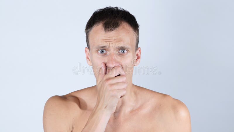 Portrait Of Handsome Surprised Shocked Stunned Man Stock Image