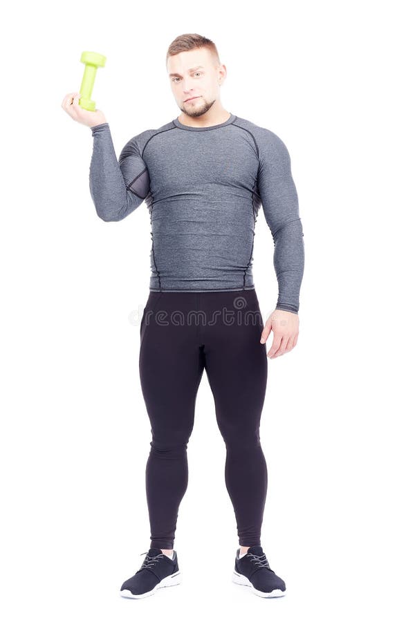 Man Practicing with a Old Dumbbell. Exercise for Good Health Stock ...