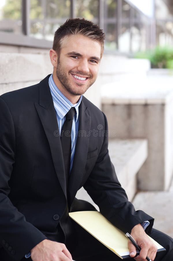 Portrait of a Handsome Young Businessman Stock Photo - Image of ...