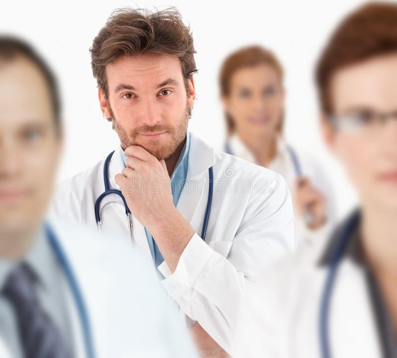Portrait of Handsome Young Male Doctor Stock Image - Image of heal ...