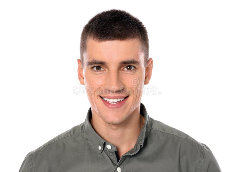 Portrait of Handsome Young Man on Background Stock Image - Image of ...
