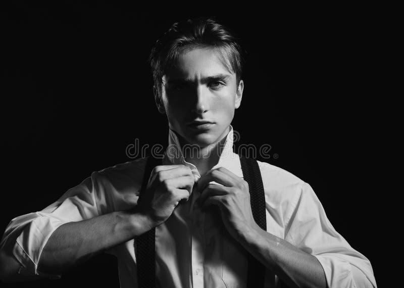 Portrait Handsome Young Man with Confident Face. Fashion Guy. Fashion ... Portrait Handsome Young Man with Confident Face. Fashion Guy. Fashion ...