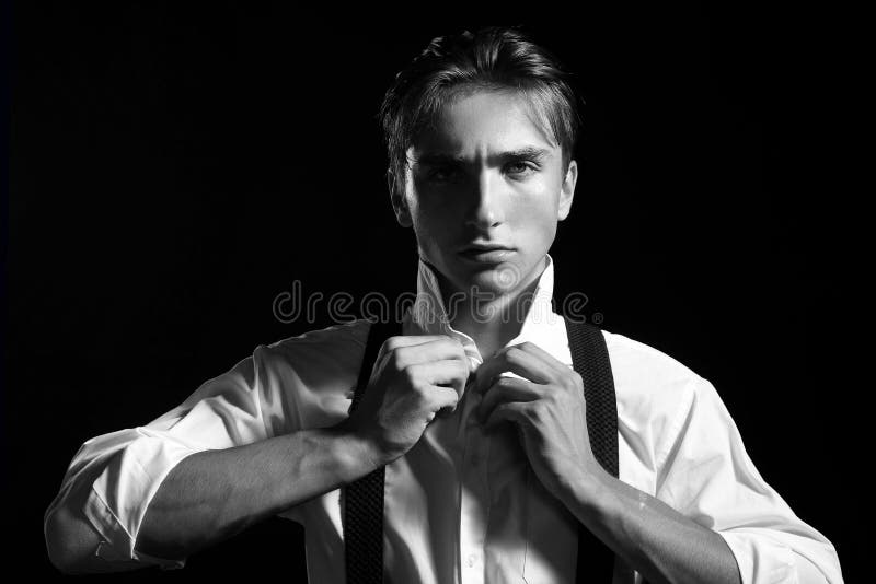 Portrait Handsome Young Man with Confident Face. Fashion Guy. Fashion ... Portrait Handsome Young Man with Confident Face. Fashion Guy. Fashion ...