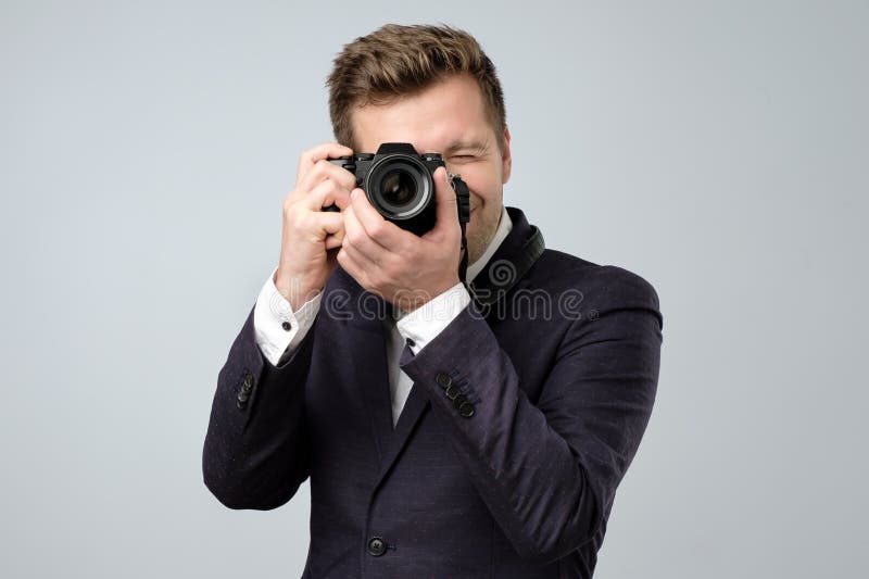 Portrait of a Handsome Young Man in Suit Stock Photo - Image of hobby ...