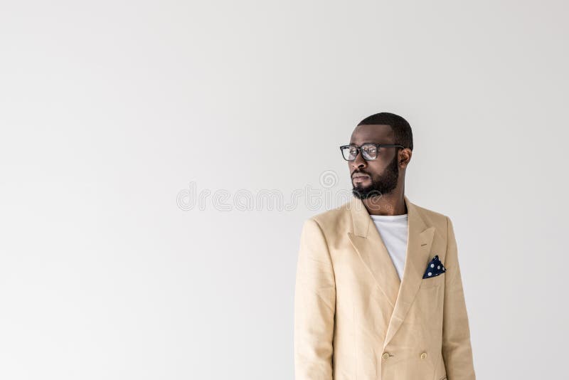 Portrait Of Handsome Young Stylish African American Man In Eyeglasses