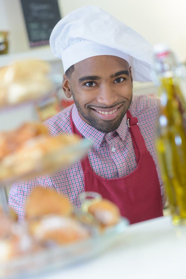 Portrait happpy male chef stock photo. Image of small - 309330502