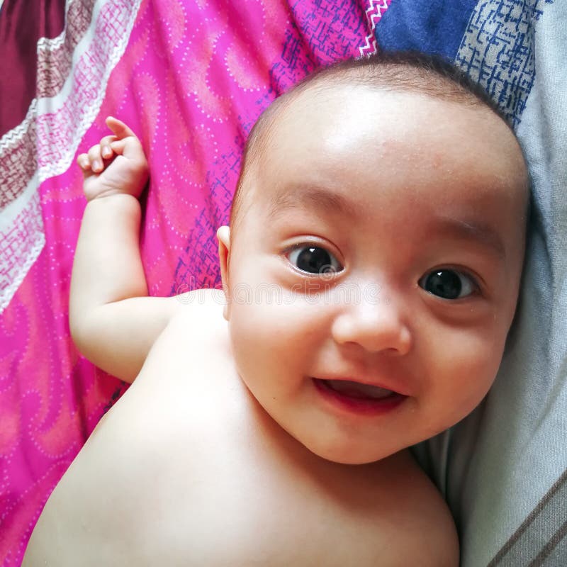 Portrait of a Happy Baby, Smiling and Giggling Stock Image - Image of ...
